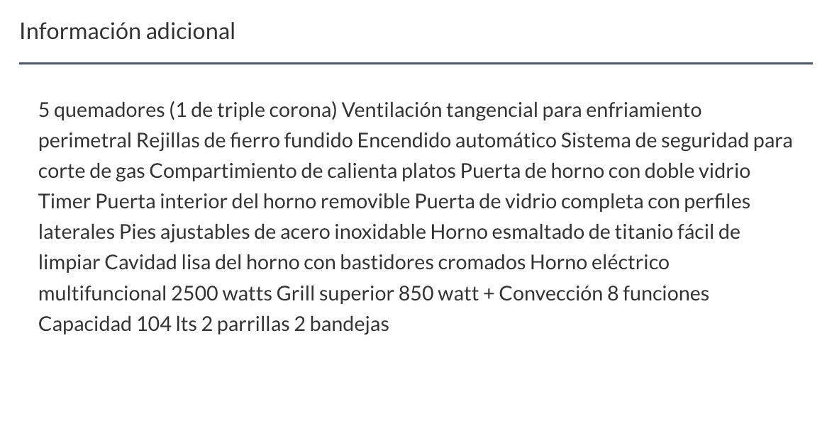 Cocina Thomas 5 quemadores - Vende y compra artículos de segunda mano