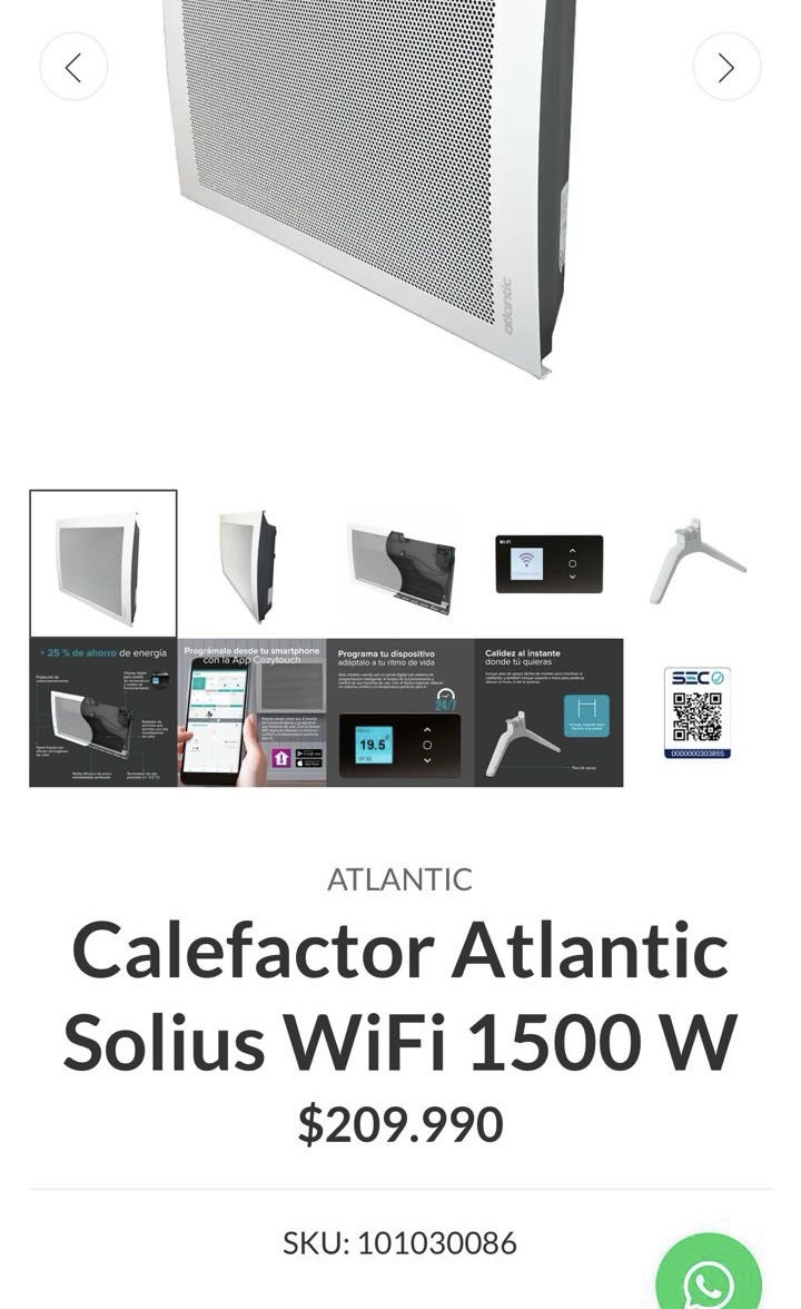 Calefactor digital Atlantic Solius 1500 W - Vende y compra artículos de ...