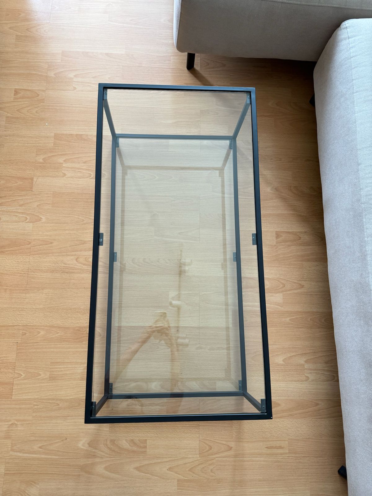 Mesa de centro rectangular negra dos niveles glass tienda Kallfu Easy Garage Sales Easy Garage Sales