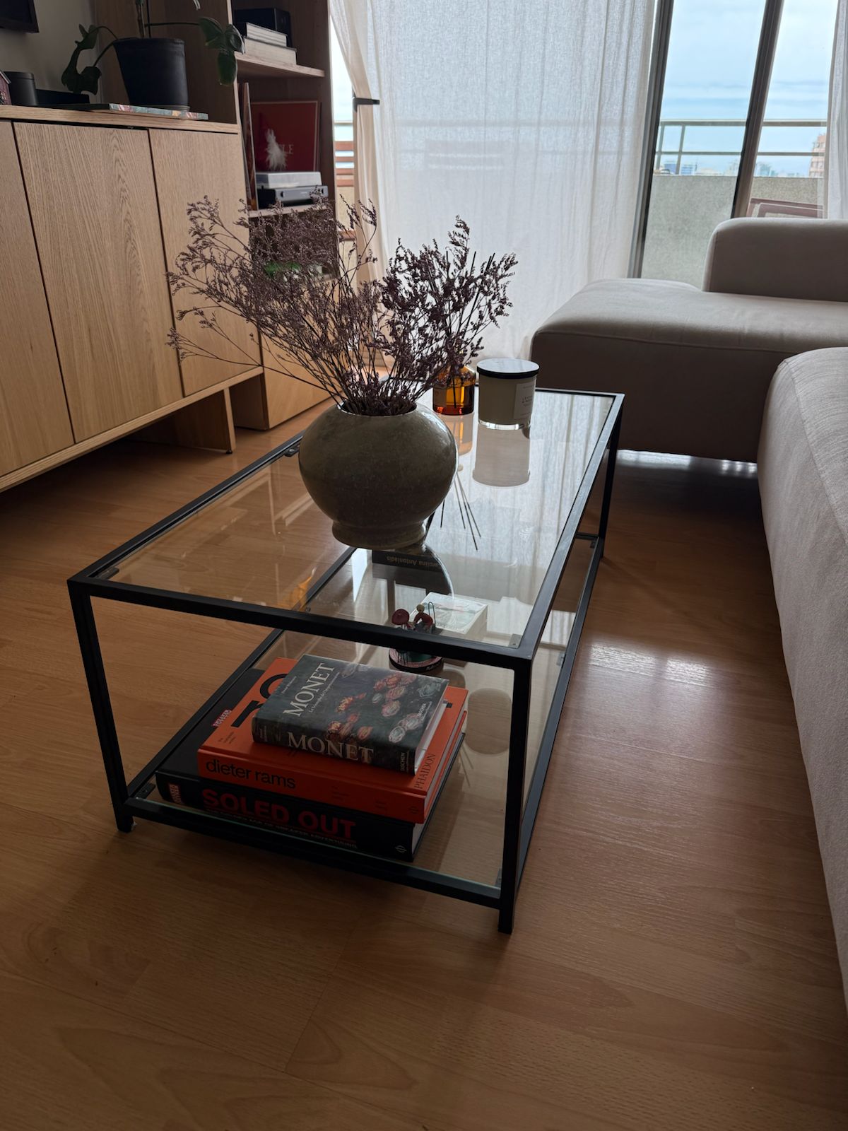 Mesa de centro rectangular negra dos niveles glass tienda Kallfu Easy Garage Sales Easy Garage Sales